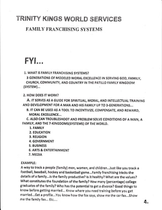 Trinity Kings World Leadership: Family Franchise Systems..."A Proactive ...