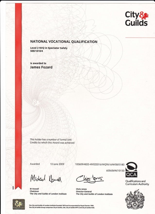 NVQ Level 2 Spectator Safety (10.06.09) | PDF