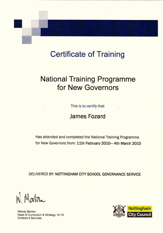 National Training Programme for New Governors (04.03.10) | PDF