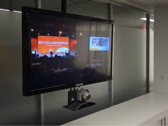 Side view of Hanging Monitor & Polycom