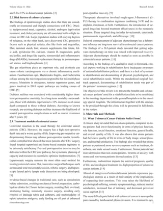 Establishment of a Rehabilitation Clinic for Colorectal Cancer. Will it ...