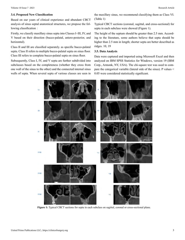 Analysis of Maxillary Sinus Septa using Cone Beam Computed Tomography: A Novel Classification ...