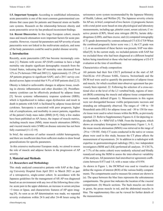 The Impact Visceral Abdominal Fat and Muscle Mass Using CT on Patients ...