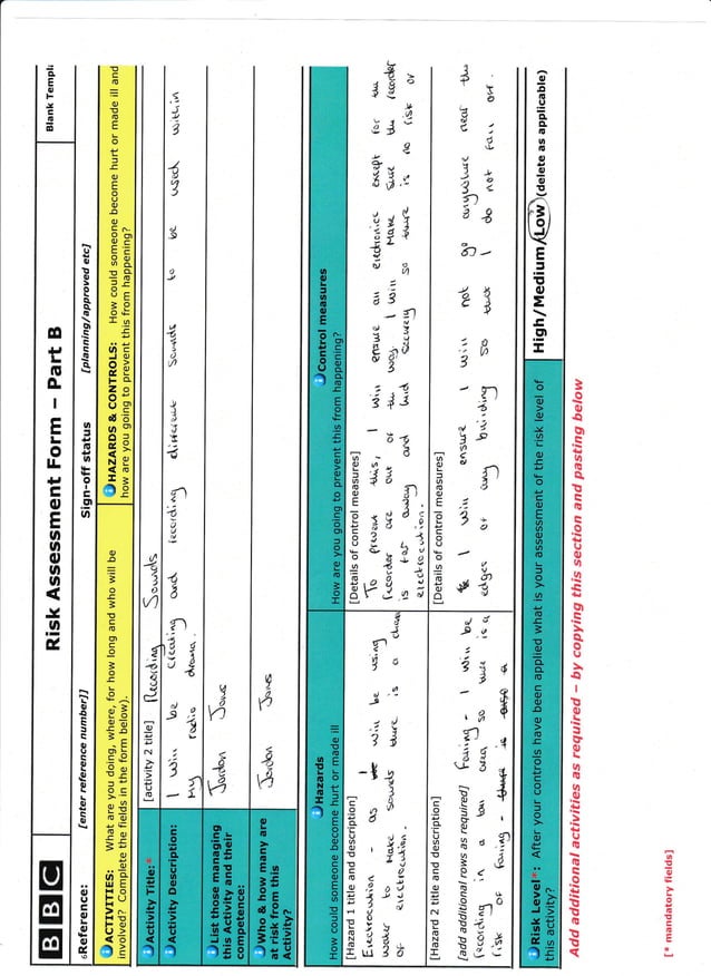 Risk Assessment Form B | PDF