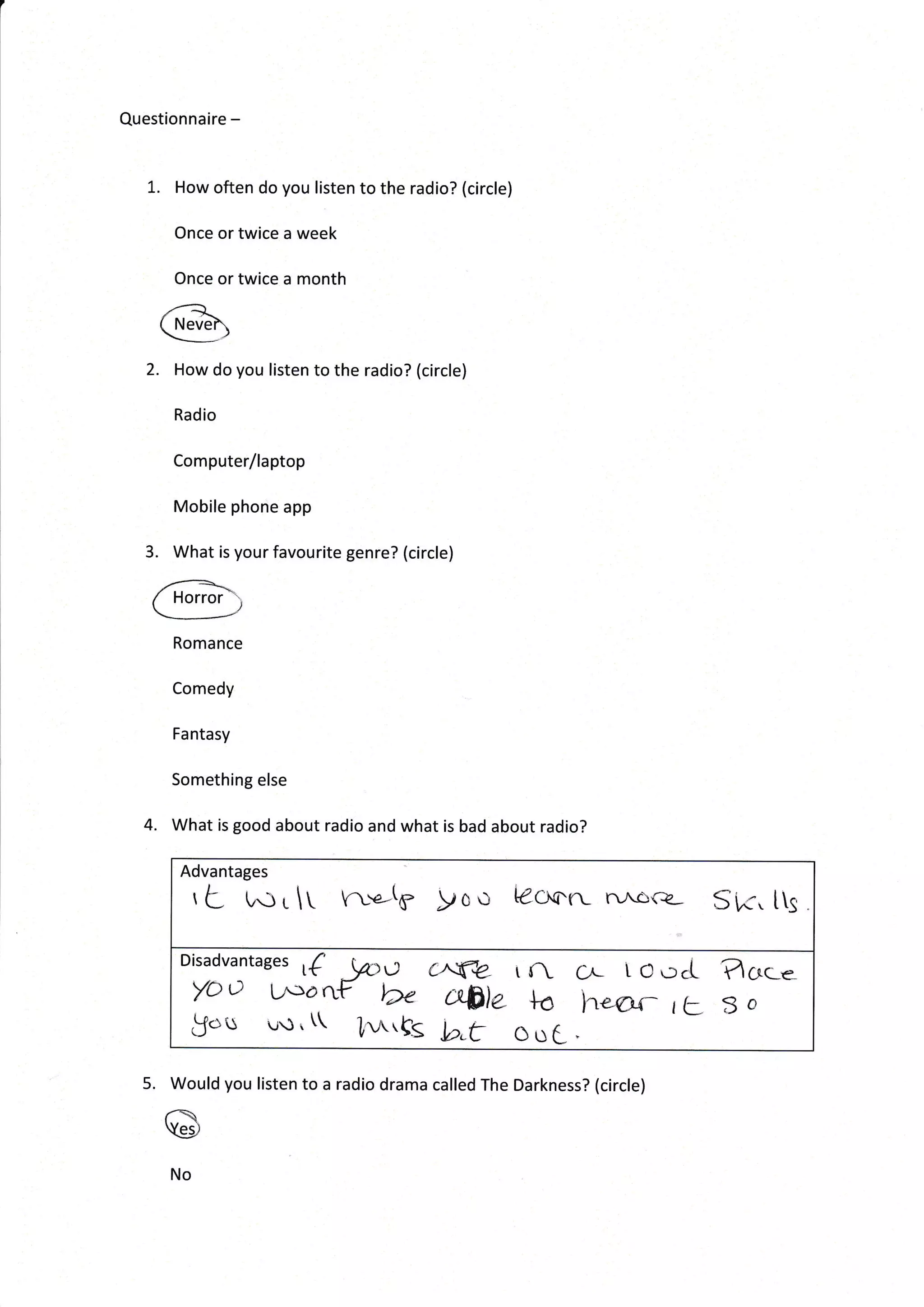 Radio - Questionnaire | PDF | Public Radio | Talk Radio