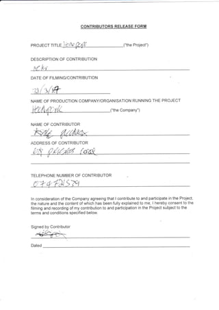 Contributor release forms | PDF