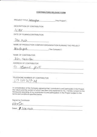 Contributor release forms | PDF