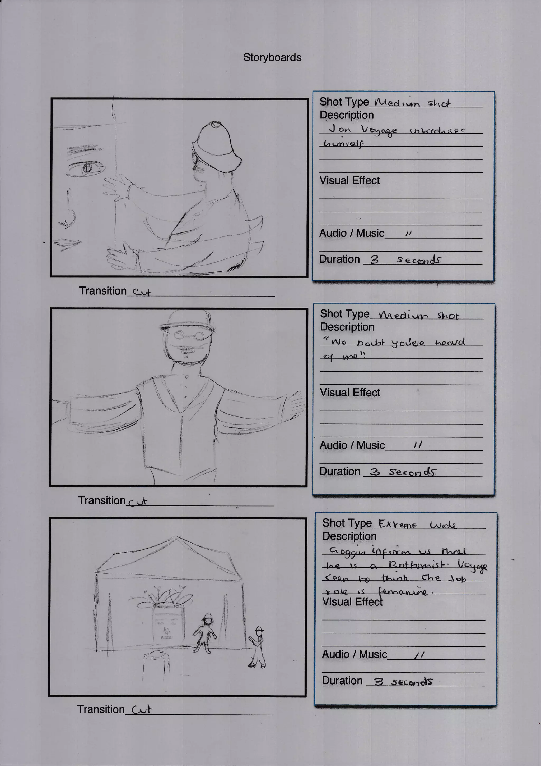 Unit 3 Storyboards | PDF | Cameras and Camcorders | Consumer Electronics