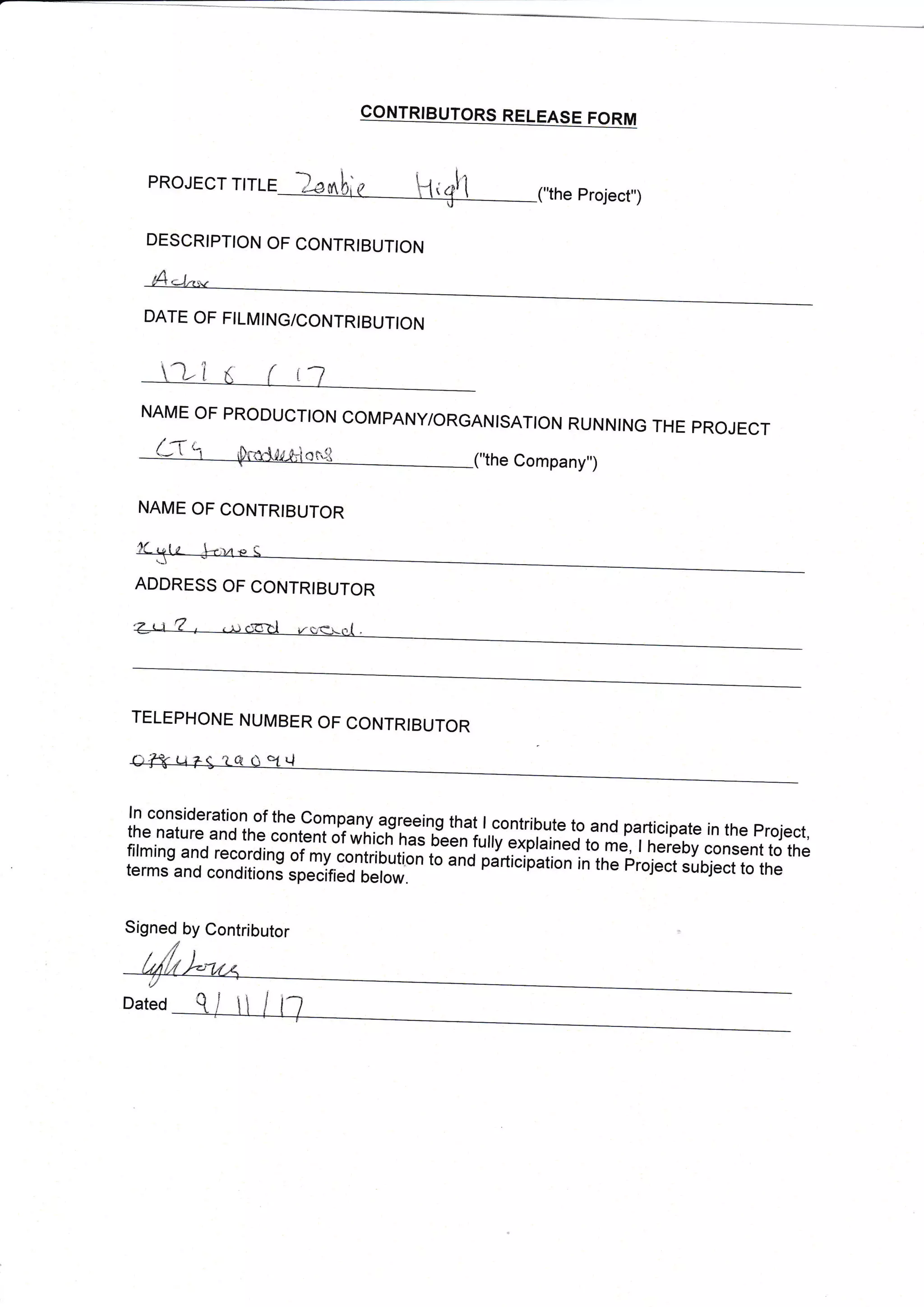 Release forms Unit 17 | PDF