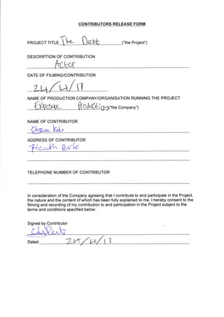 Contributor Release Form | PDF