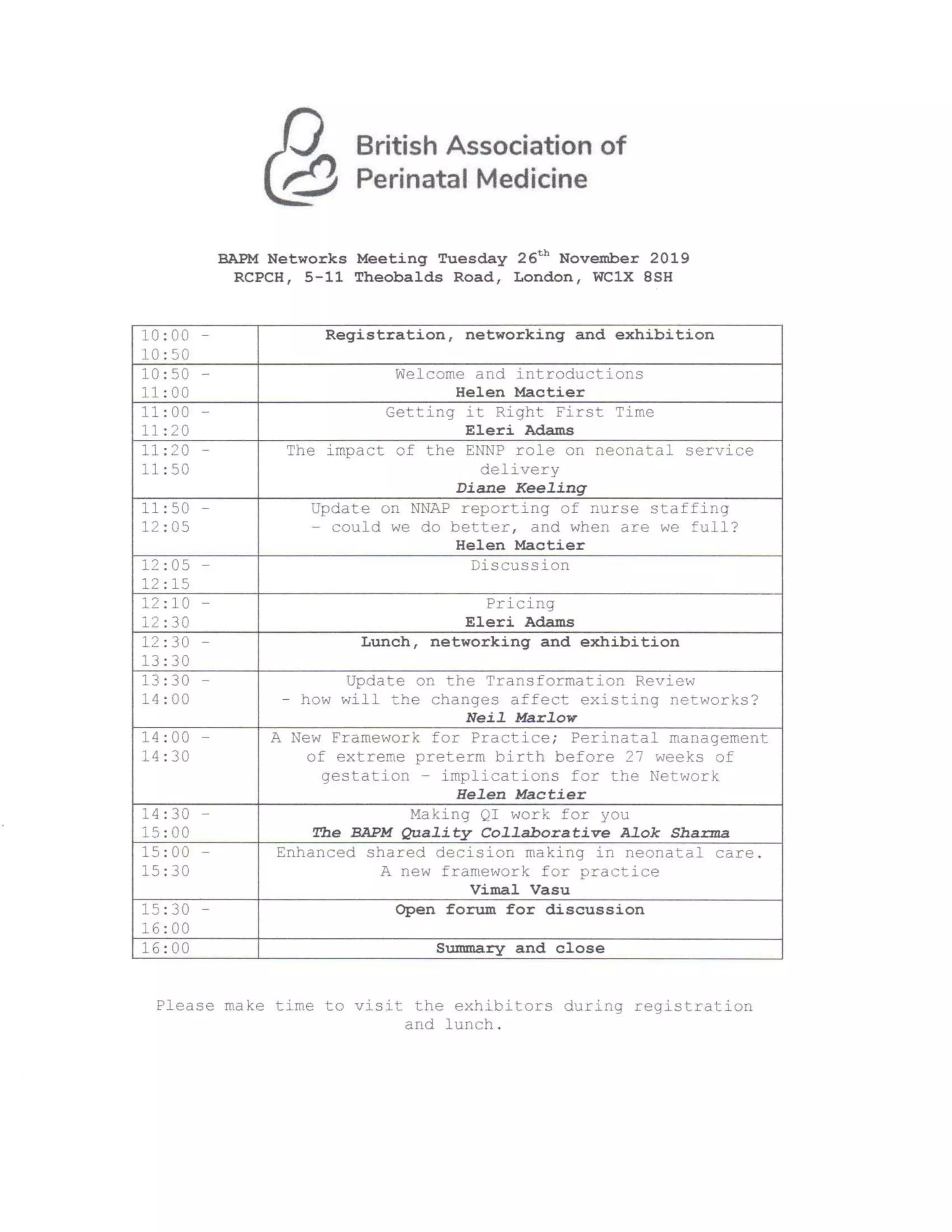 BAPM Networks Meeting 2019 | PDF