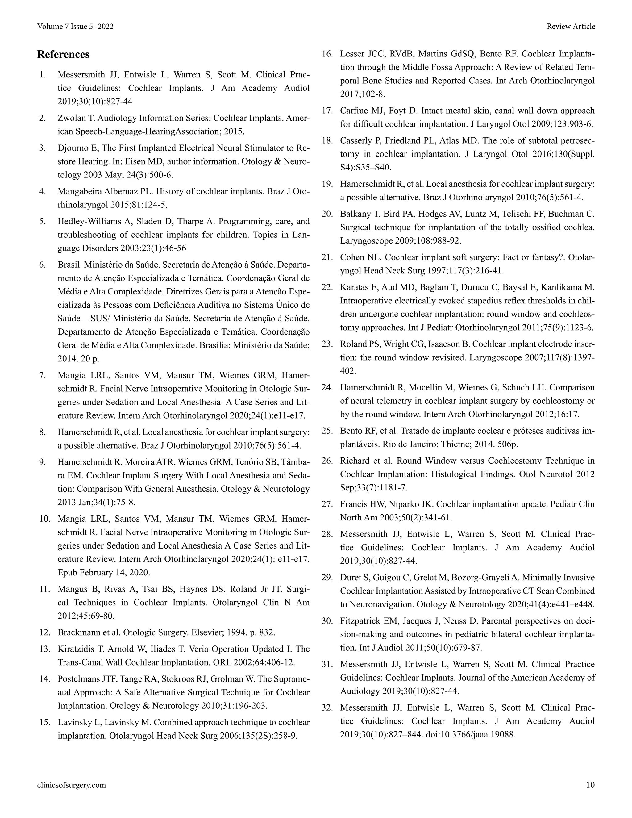 Surgical Technique of Cochlear Implantation: An Update | PDF