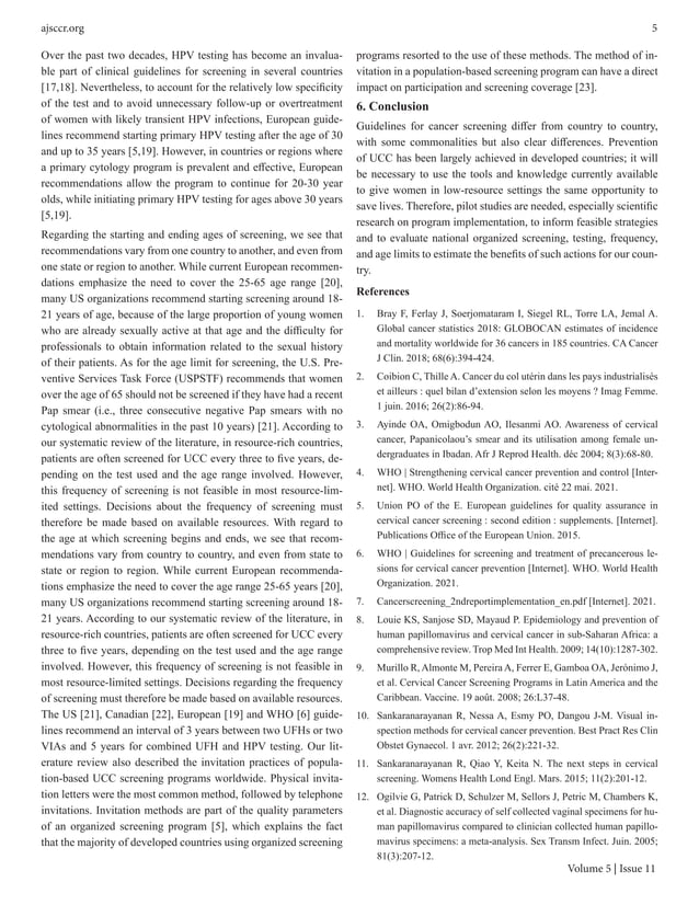 Methods of Cervical Cancer Screening in Developed and Developing ...