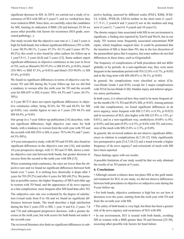 Comparison of Results after 9 Years of Stress Urinary Incontinence ...