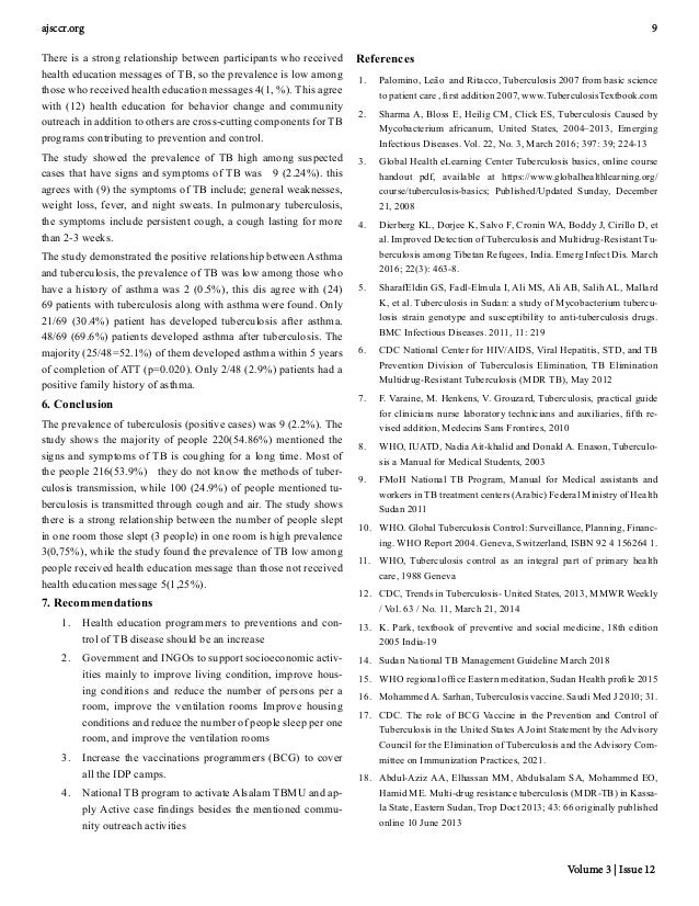 The Prevalence of Tuberculosis Among Internal Displaced Persons In ...