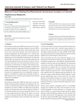Bilateral Corneal Thinning Post-Photorefractive Keratectomy Secondary ...