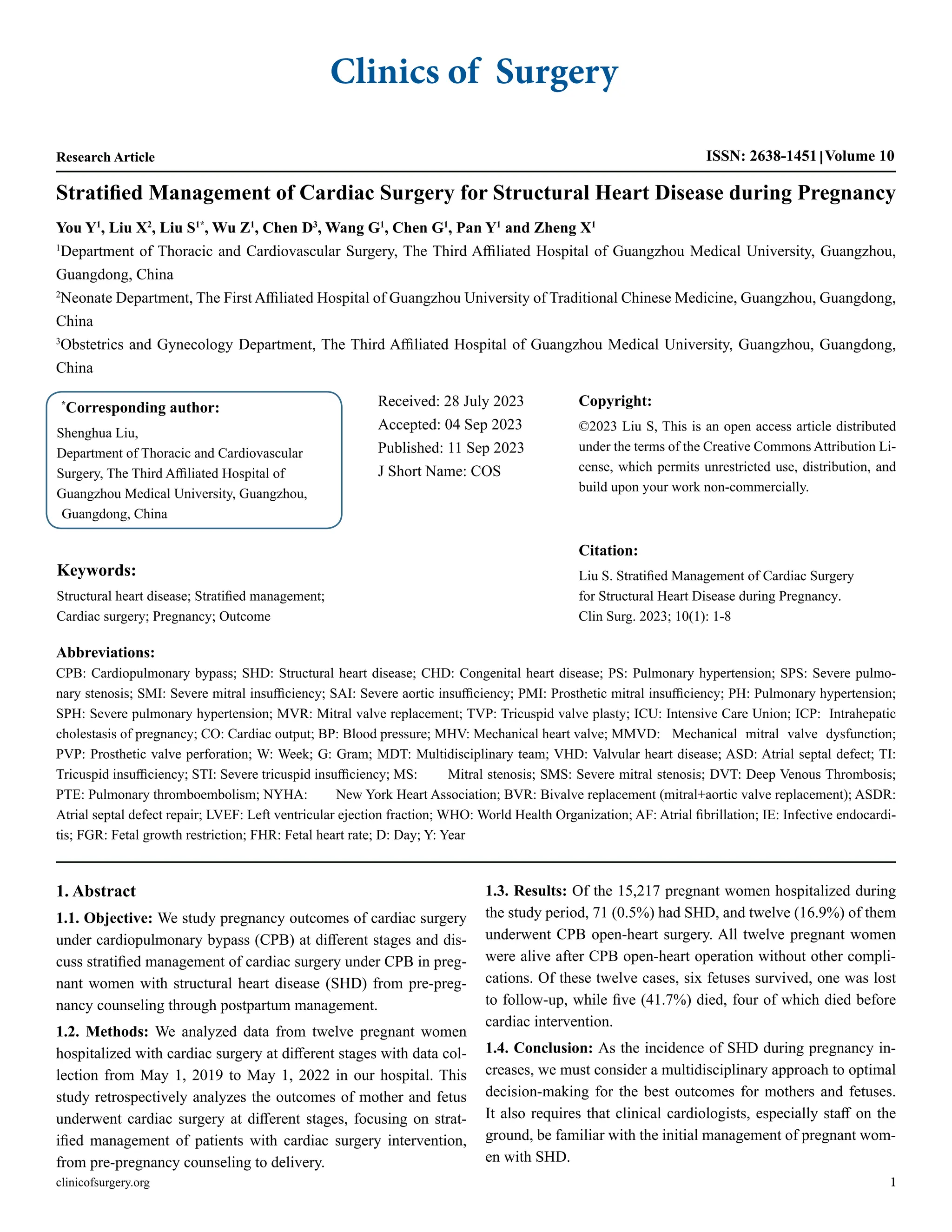 Stratified Management of Cardiac Surgery for Structural Heart Disease ...