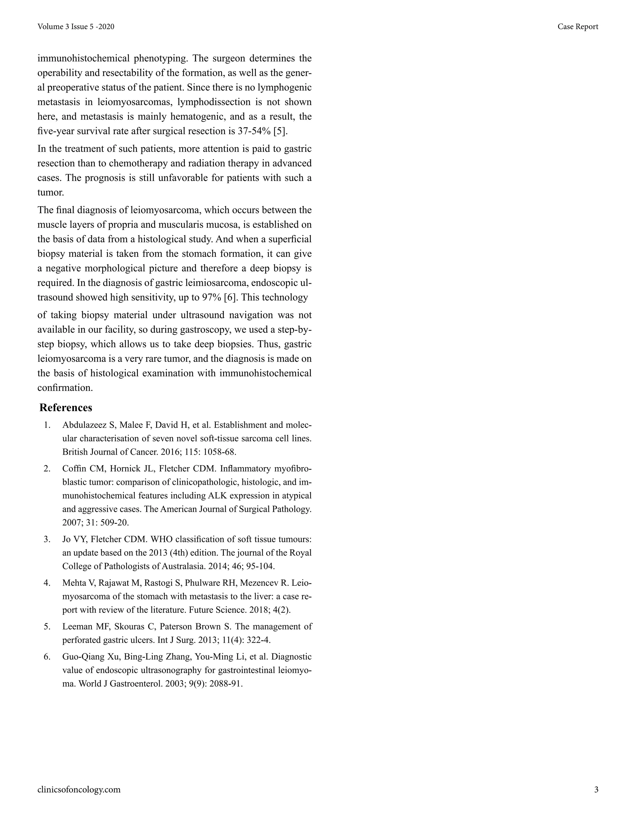 Leiomyosarcoma of Stomach | PDF
