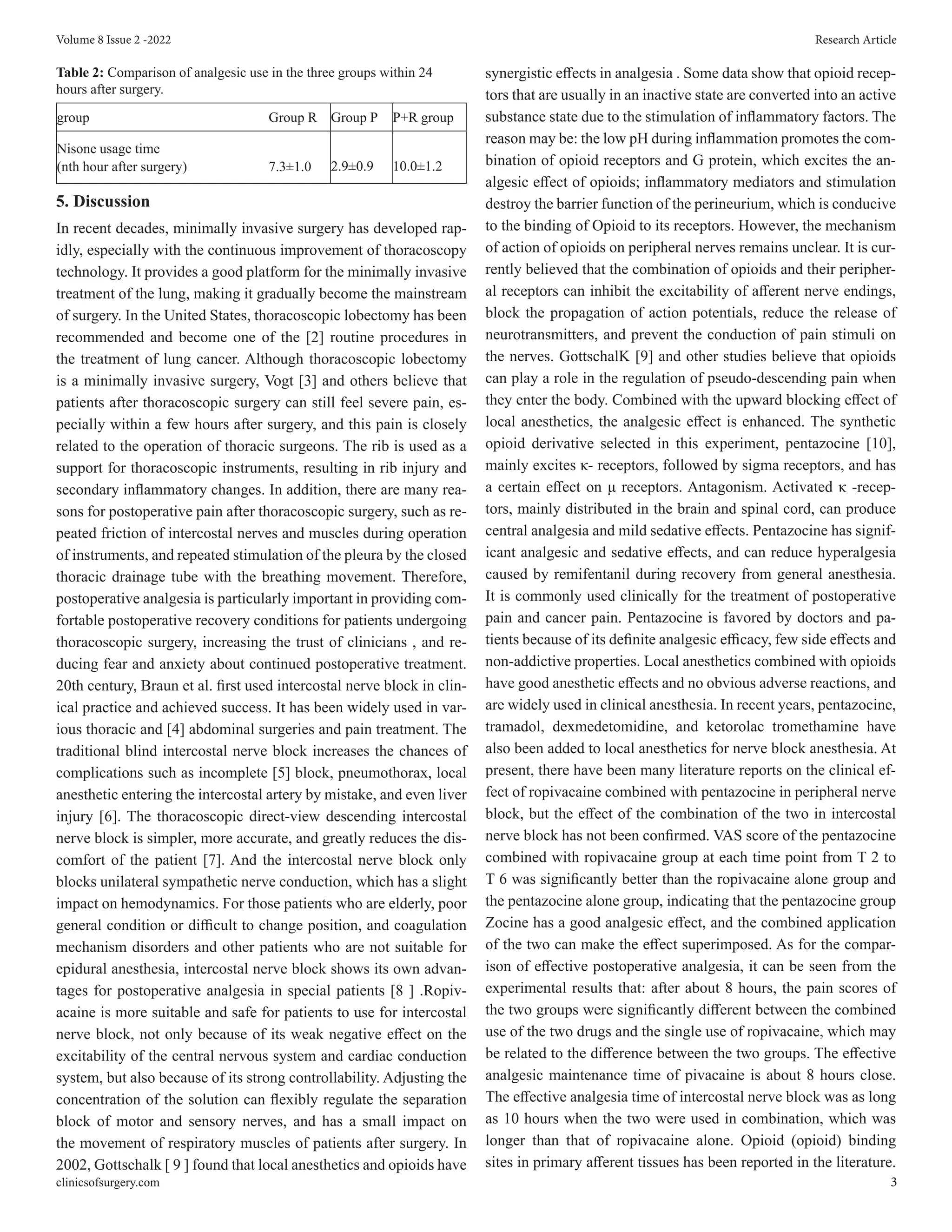 Postoperative Analgesia Effect Observation of Intercostal Nerve Block ...