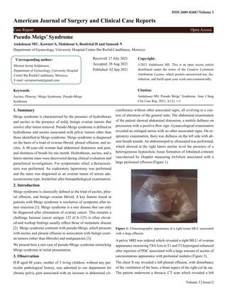 Pseudo Meigs’ Syndrome | PDF