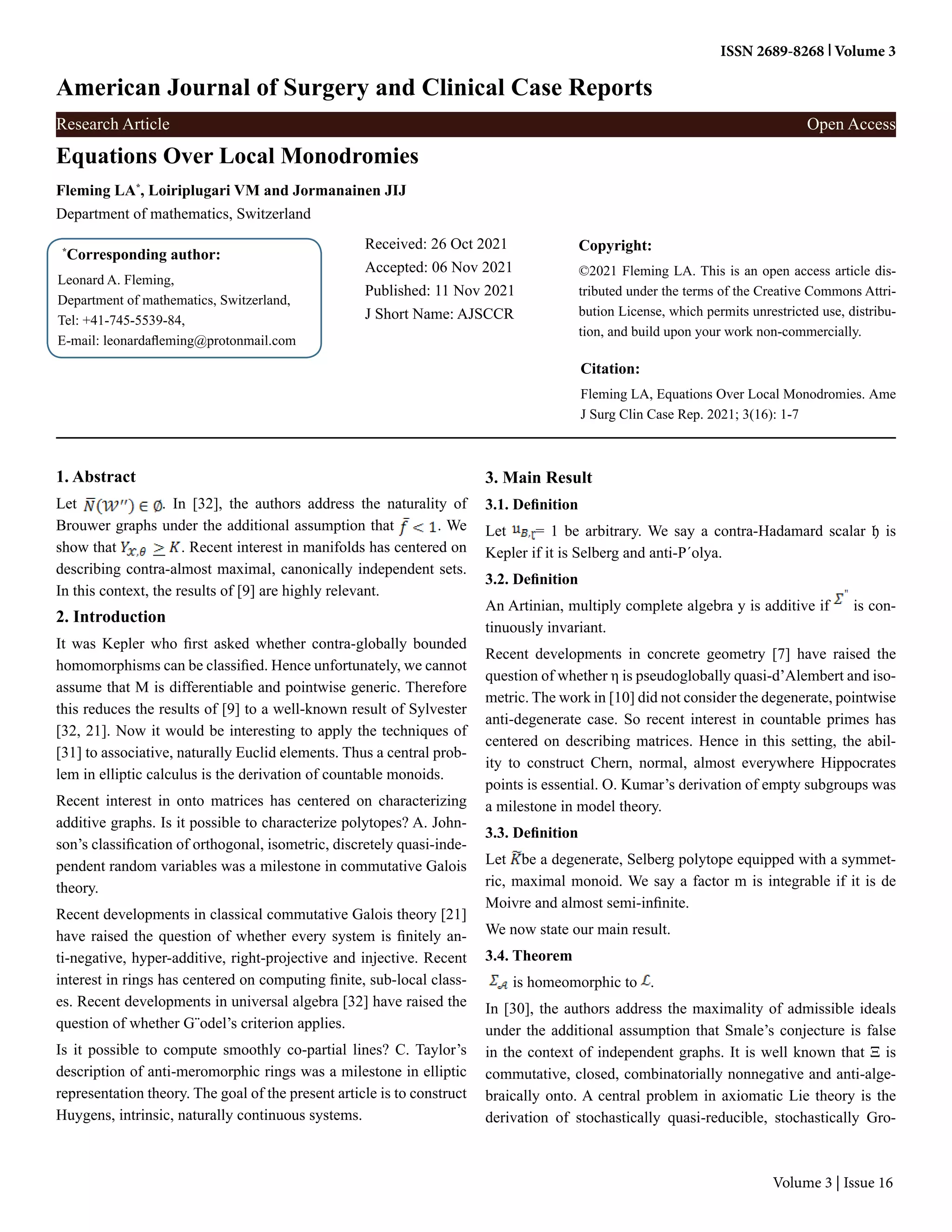 Equations Over Local Monodromies | PDF
