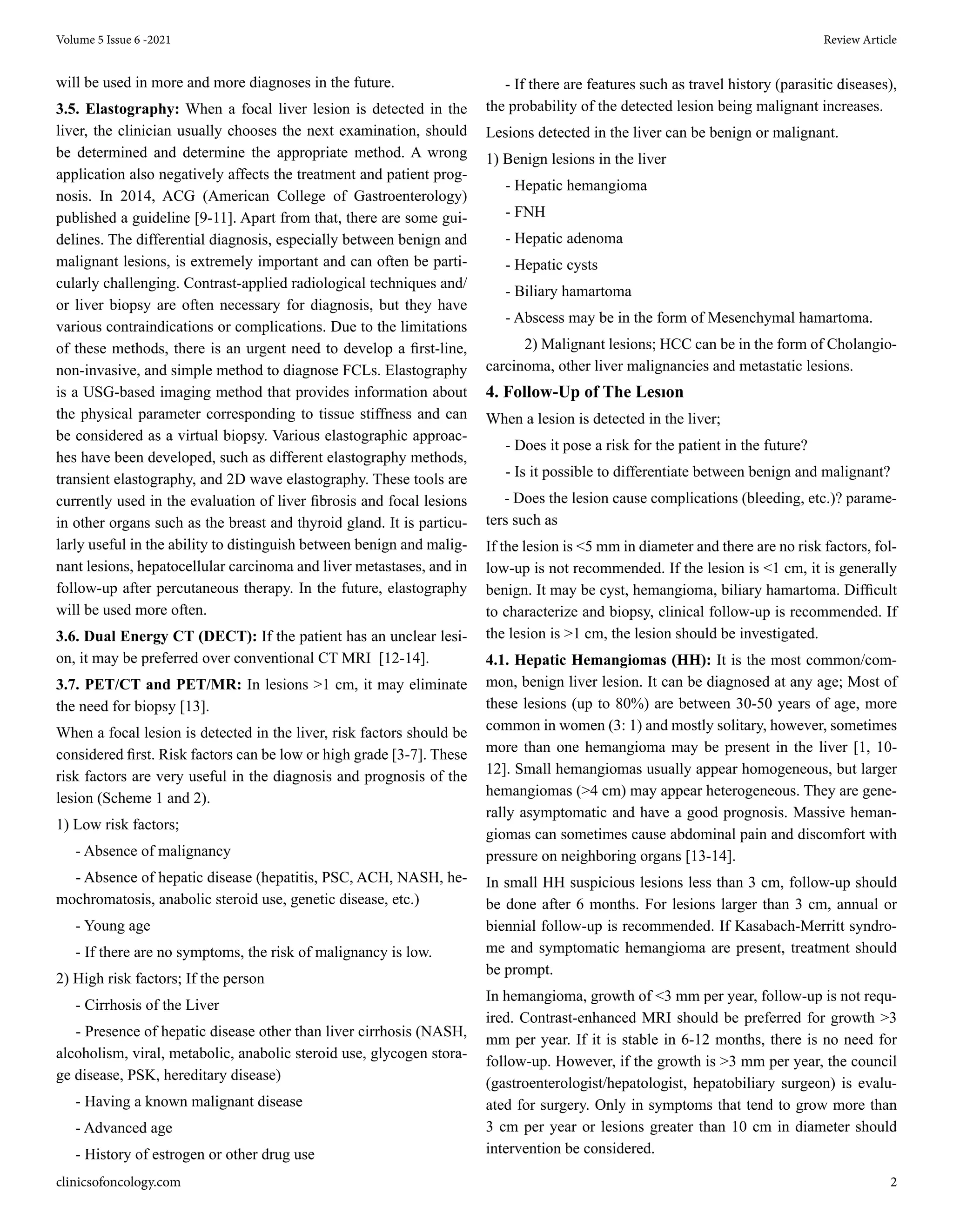 Follow-Up Strategies in Focal Liver Lesions And Treatment Methods | PDF