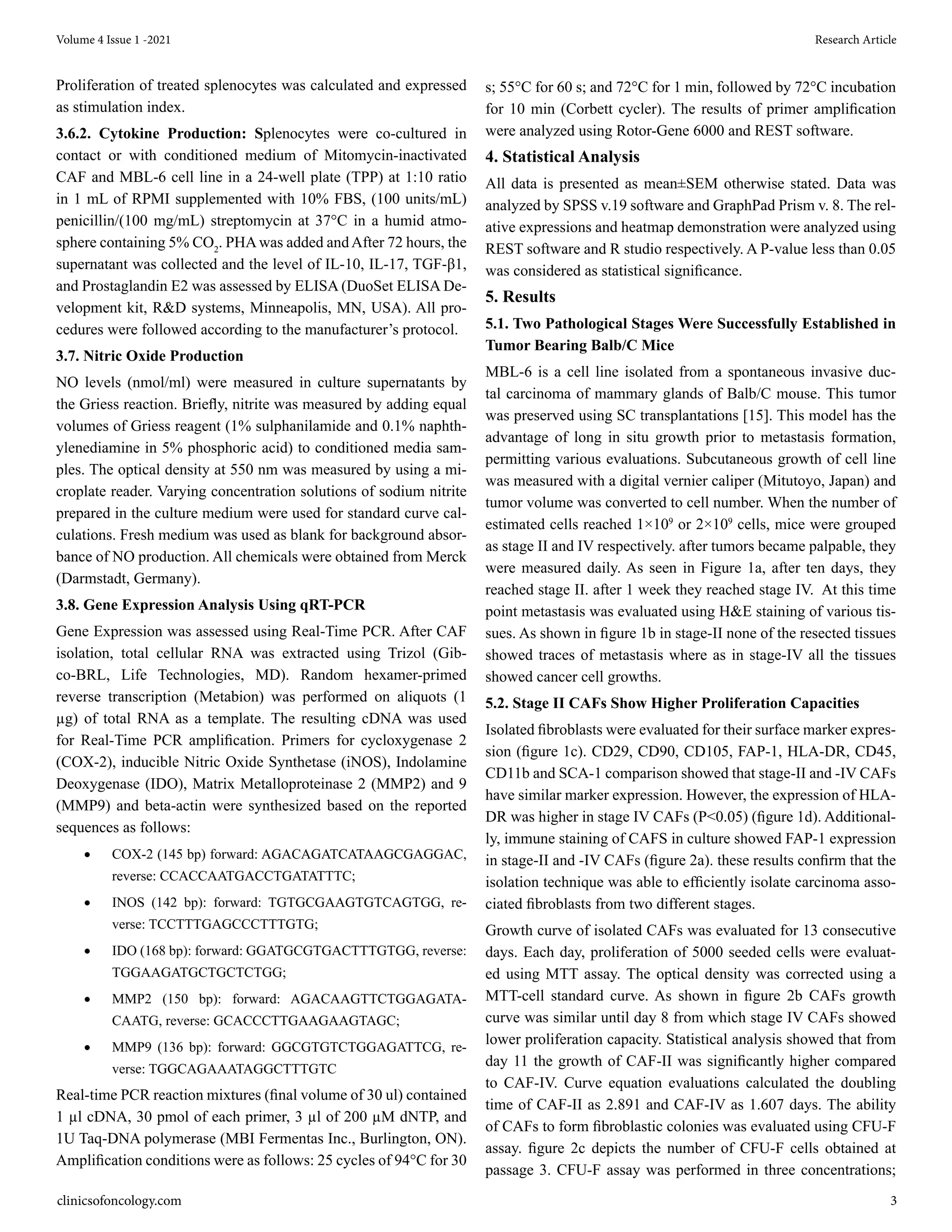 Functional Disparity of Carcinoma Associated Fibroblasts in Different Stages Influences Immune ...