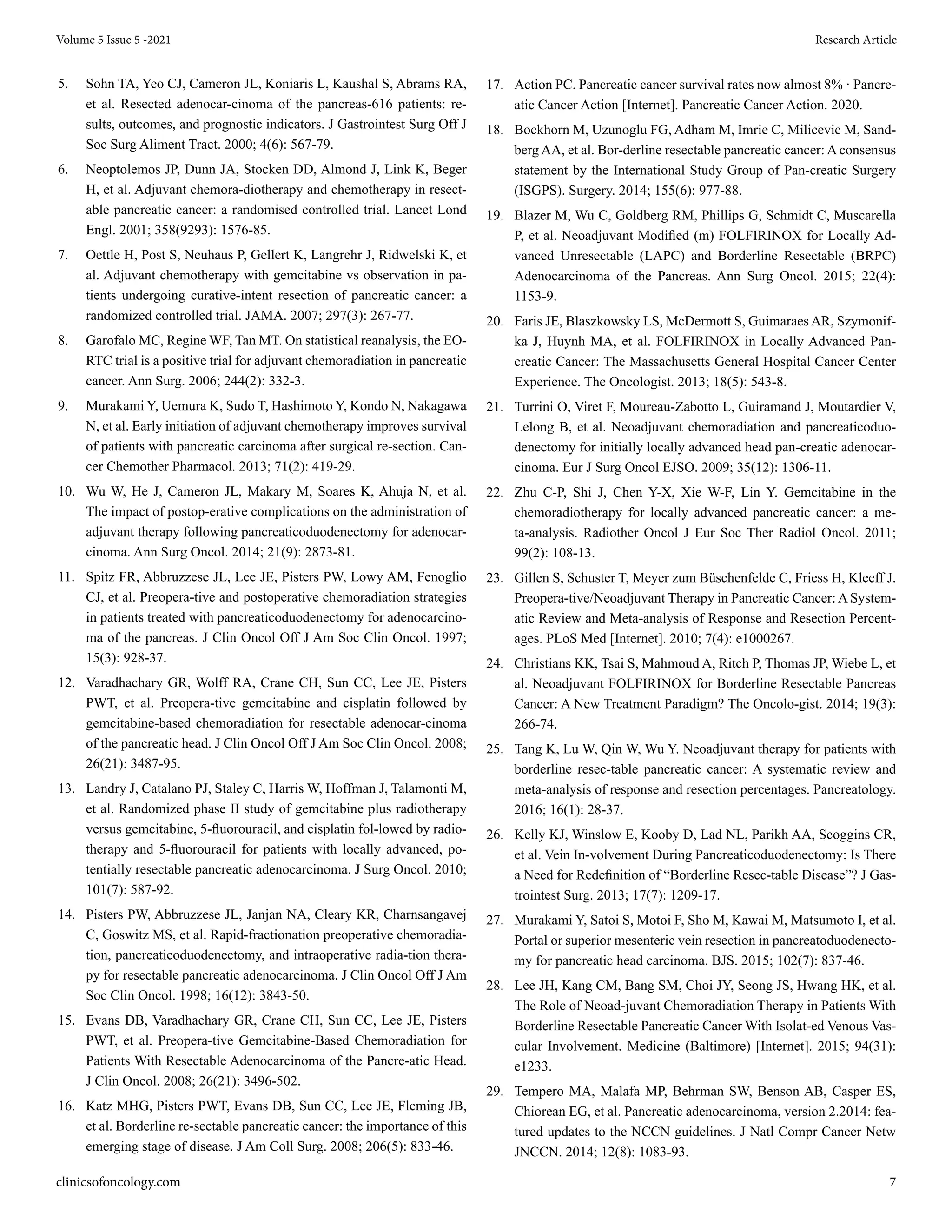 Pancreatic Adenocarcinoma with Isolated Venous Involvement: Is ...