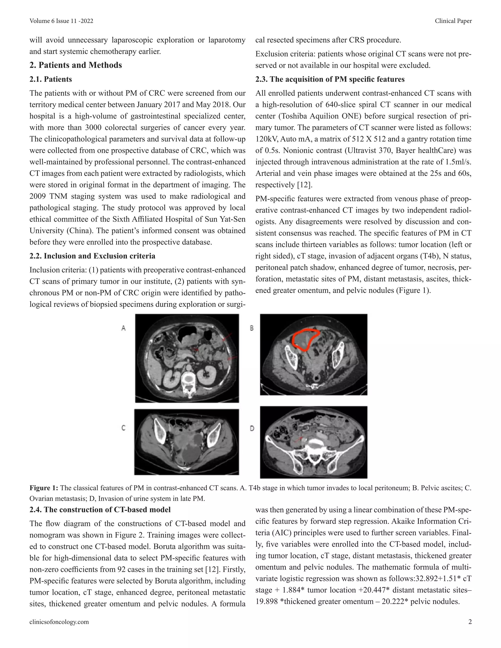 A CT-Based Nomogram for Preoperative Prediction of Synchronous ...