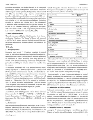 Histological Activity as A Predictor of Clinical Outcome in Ulcerative ...