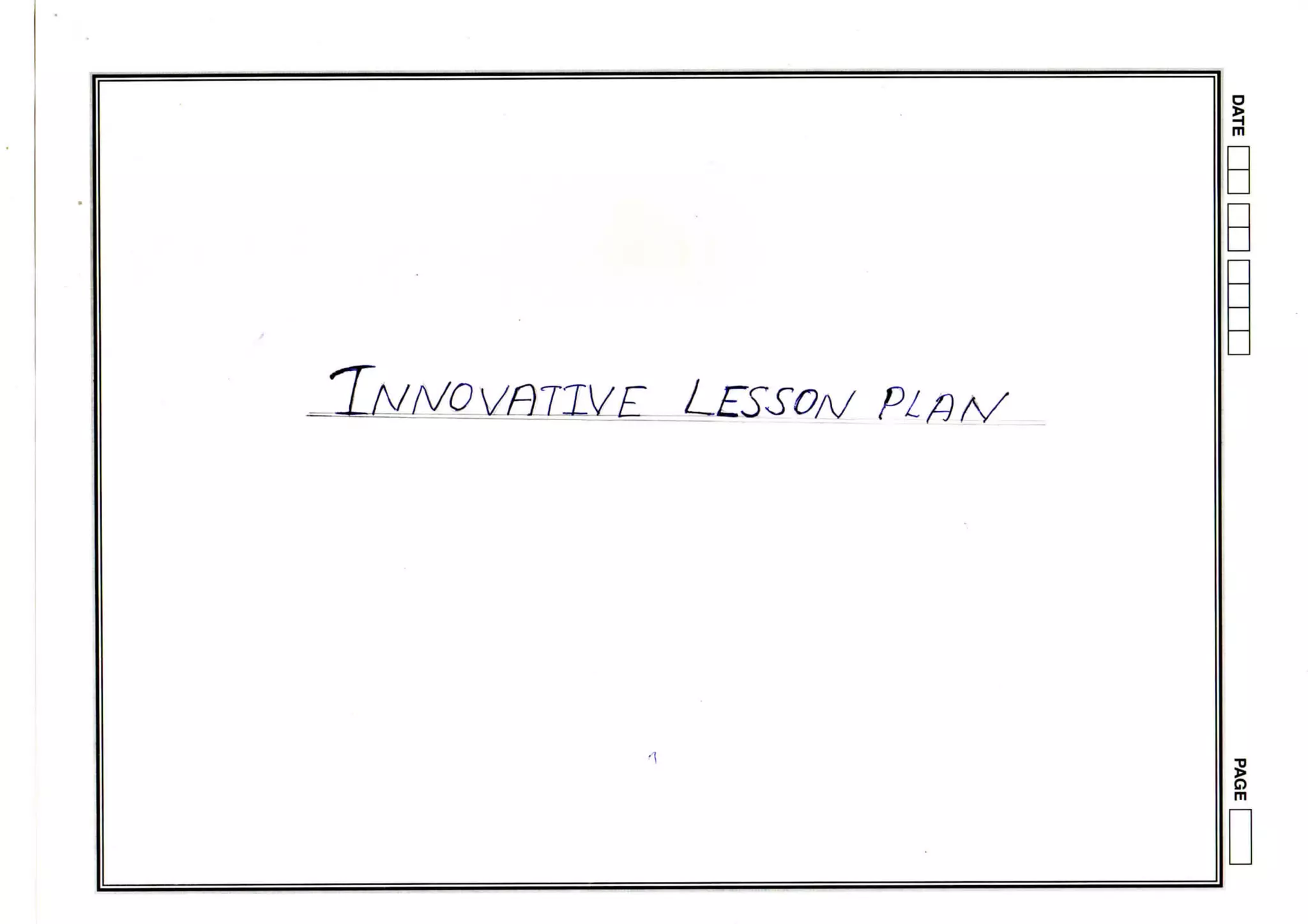 INNOVATIVE LESSON PLAN | PDF | Workshops and Classes | Hobbies & Interests