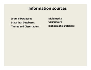 Information Sources, Academic Writing and Reference Management | PPT