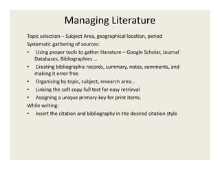 Information Sources, Academic Writing and Reference Management | PPT