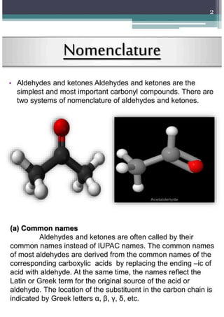 Aldehydes and ketones Aldehydes and ketones are the simplest and most ...