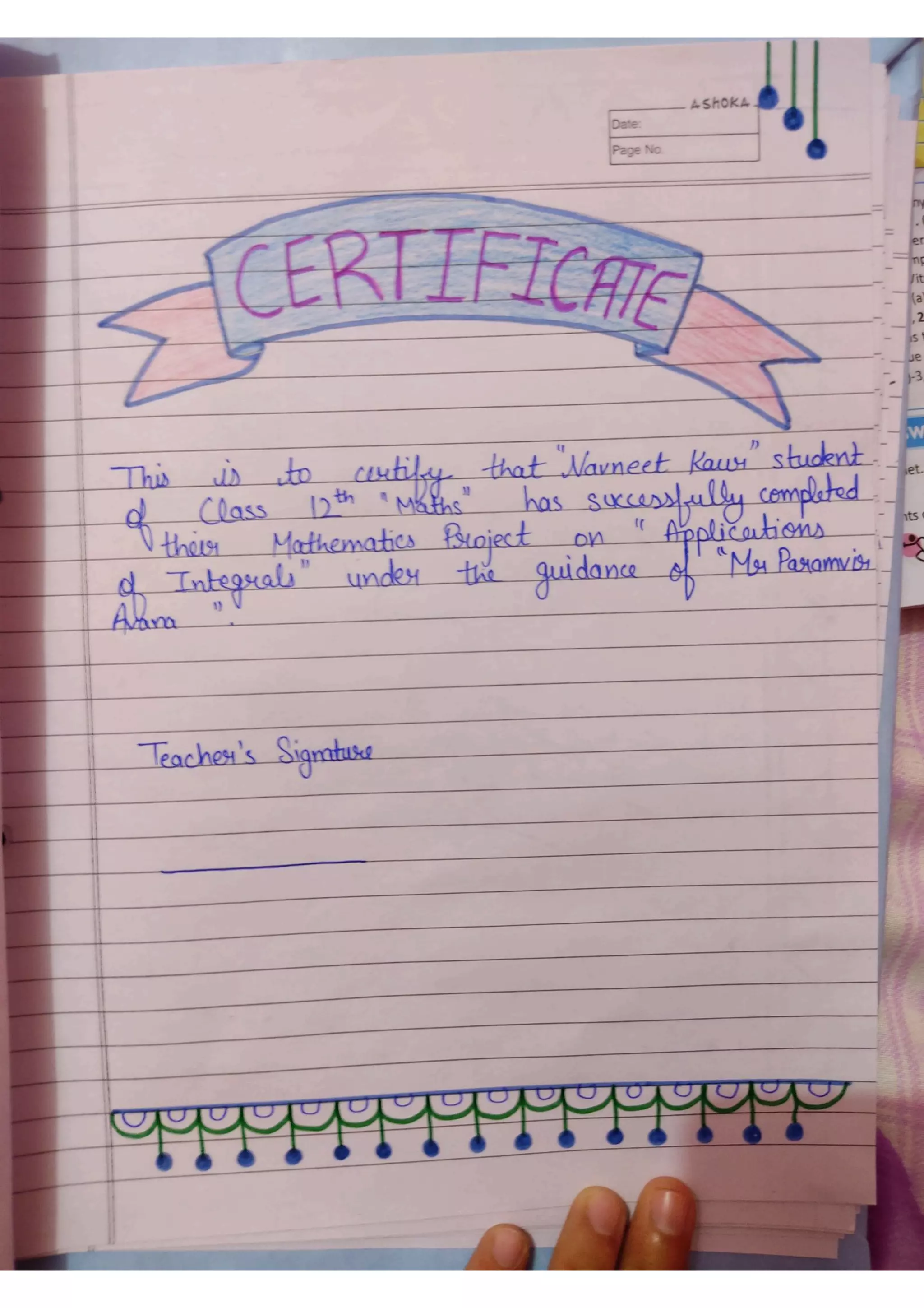 Integration and application of integral ,Project file class 12th Maths ...