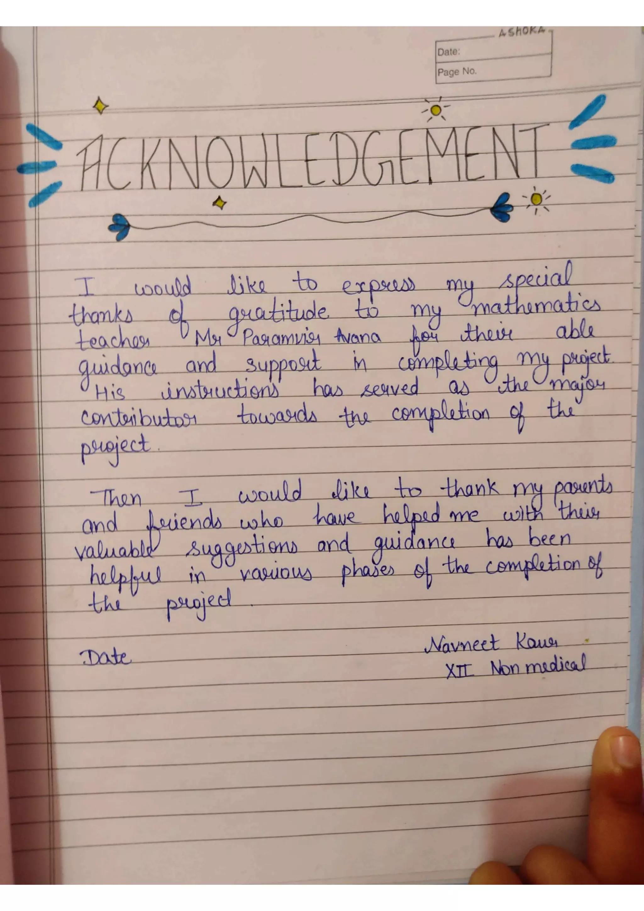 Integration And Application Of Integral Project File Class 12th Maths