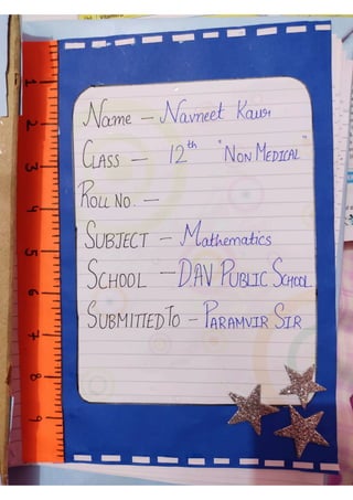 Integration and application of integral ,Project file class 12th Maths | PDF