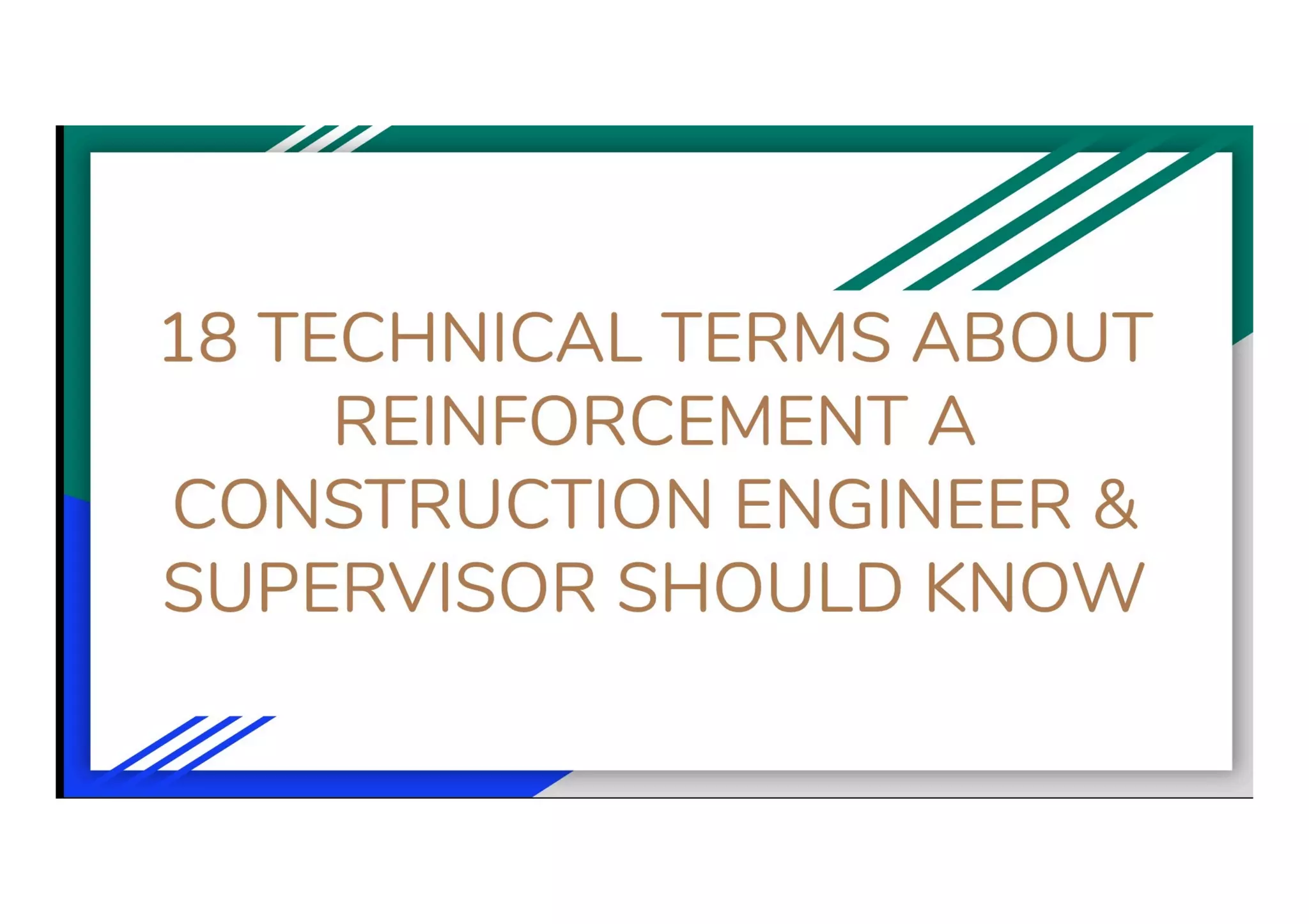 TECHNICAL TERMS ABOUT REINFORCEMENT A CONSTRUCTION ENGINEER ...