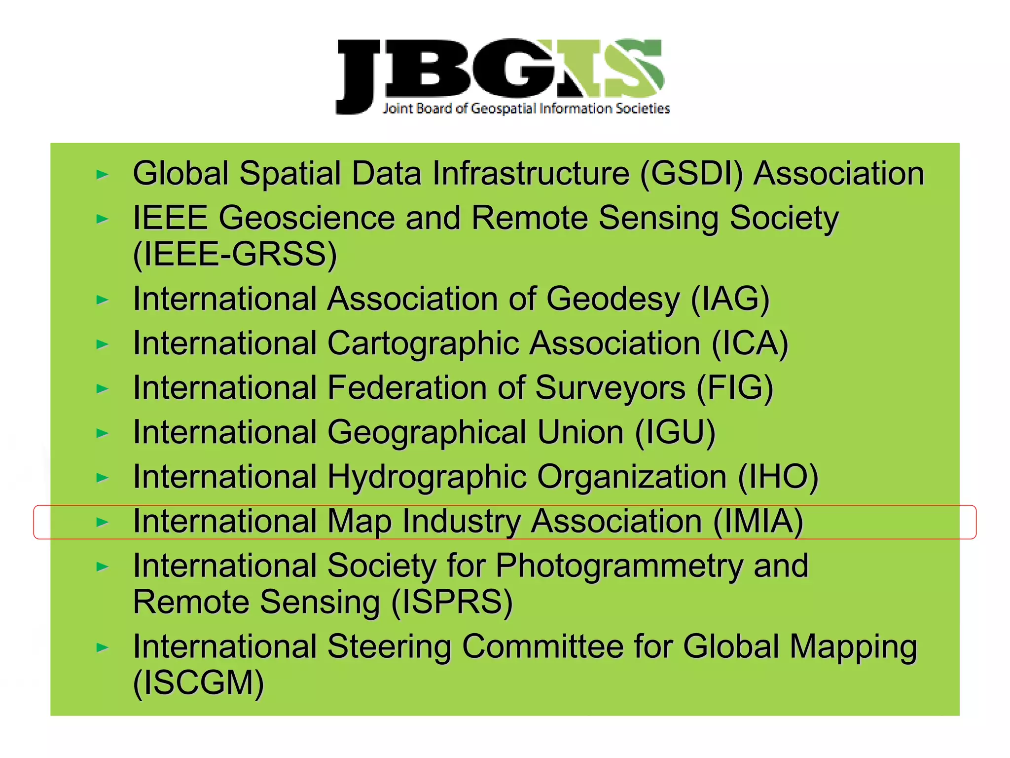International Map Industry Association (IMIA) - Working Globally | PDF