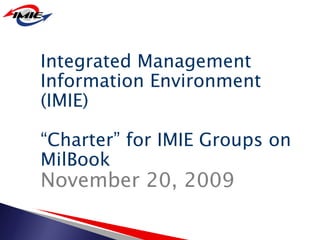 Imie Milbook Groups Imie Layout | PPT