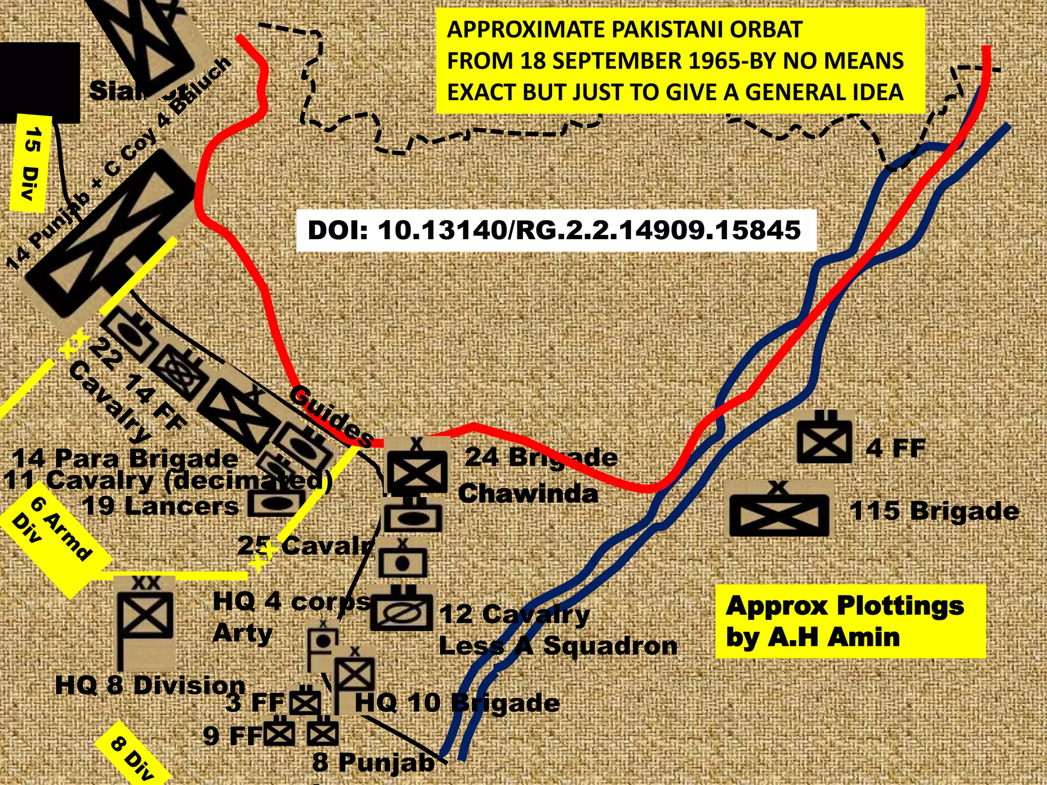 DEPICTING THE TANK BATTLES AROUND CHAWINDA -1965-APPROXIMATE PAKISTANI ...