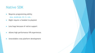 VR Devices and Methods of Development | PPT