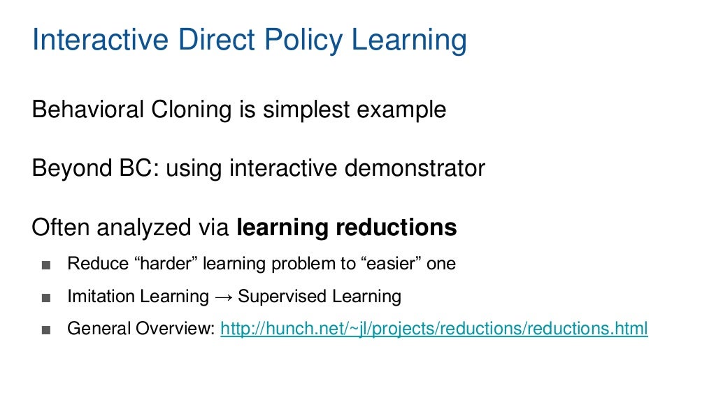 Imitation learning tutorial