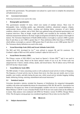 A Survey of Sexual Knowledge, Attitudes, Desire and Behavior among ...