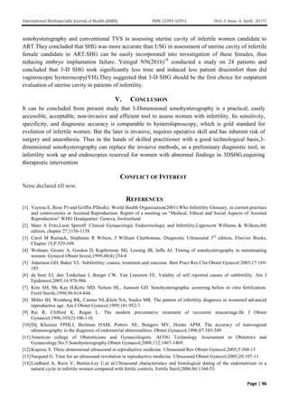 Role of 3-Dimensional Sonohysterography in Infertility | PDF