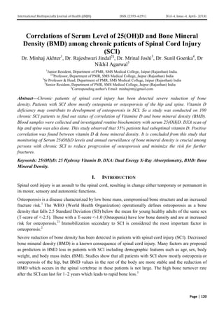 Correlations of Serum Level of 25(OH)D and Bone Mineral Density (BMD ...