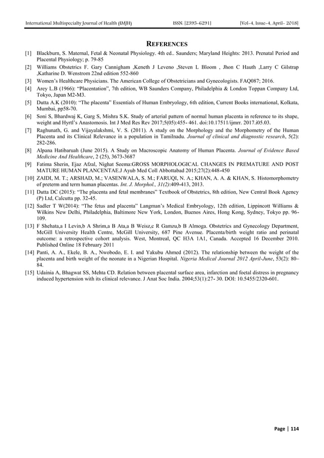 Comparative Study on Macroscopic Morphology of Human Placenta in ...