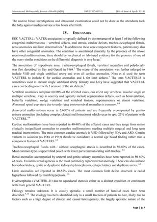 VACTERL association: A Case Report of a congenital malformations | PDF