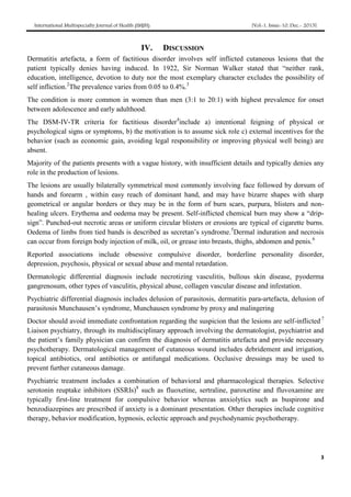 Dermatitis Artefacta : Case Report and Review of Literature | PDF