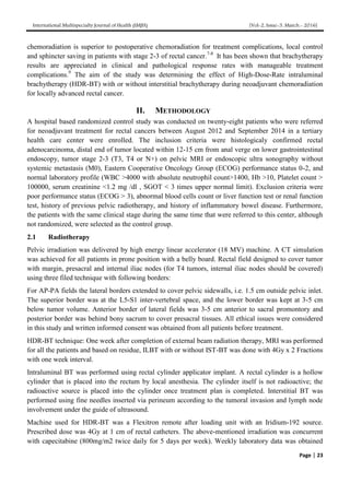 High-Dose-Rate brachytherapy (HDR-BT) with neoadjuvant chemoradiation ...
